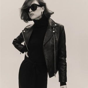 Mango | Jackets & Coats | Genuine Genuine Leather Mango Biker Jacket ...
